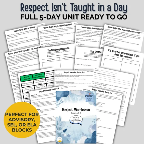 5-Day Middle School Respect Unit | No-Prep Mini-Lessons