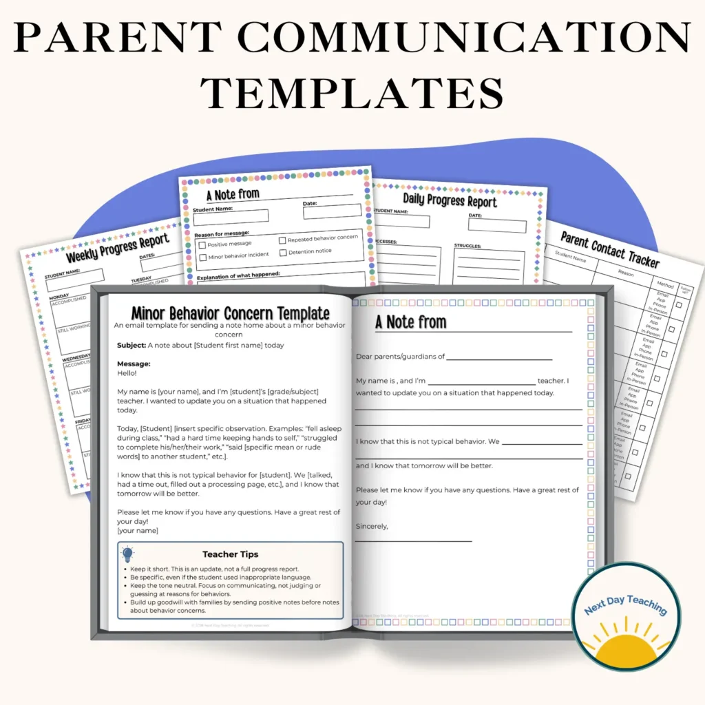 Parent Communication Templates for Teachers | Editable Forms